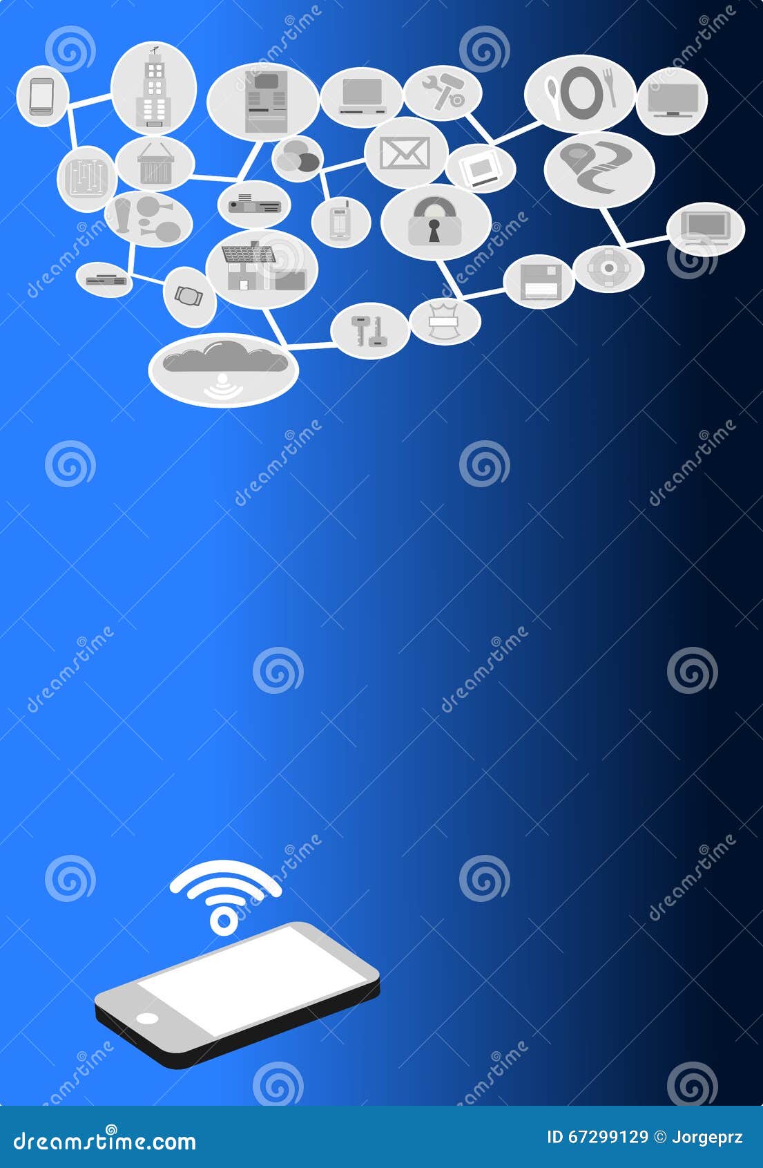 Network Cloud. Mobility and Inter Connectivity. Stock Illustration ...