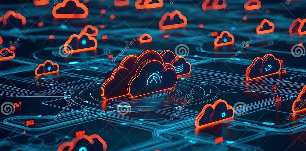 A Network for Cloud Technology. a Data Center Concept. Modern Day Cloud ...