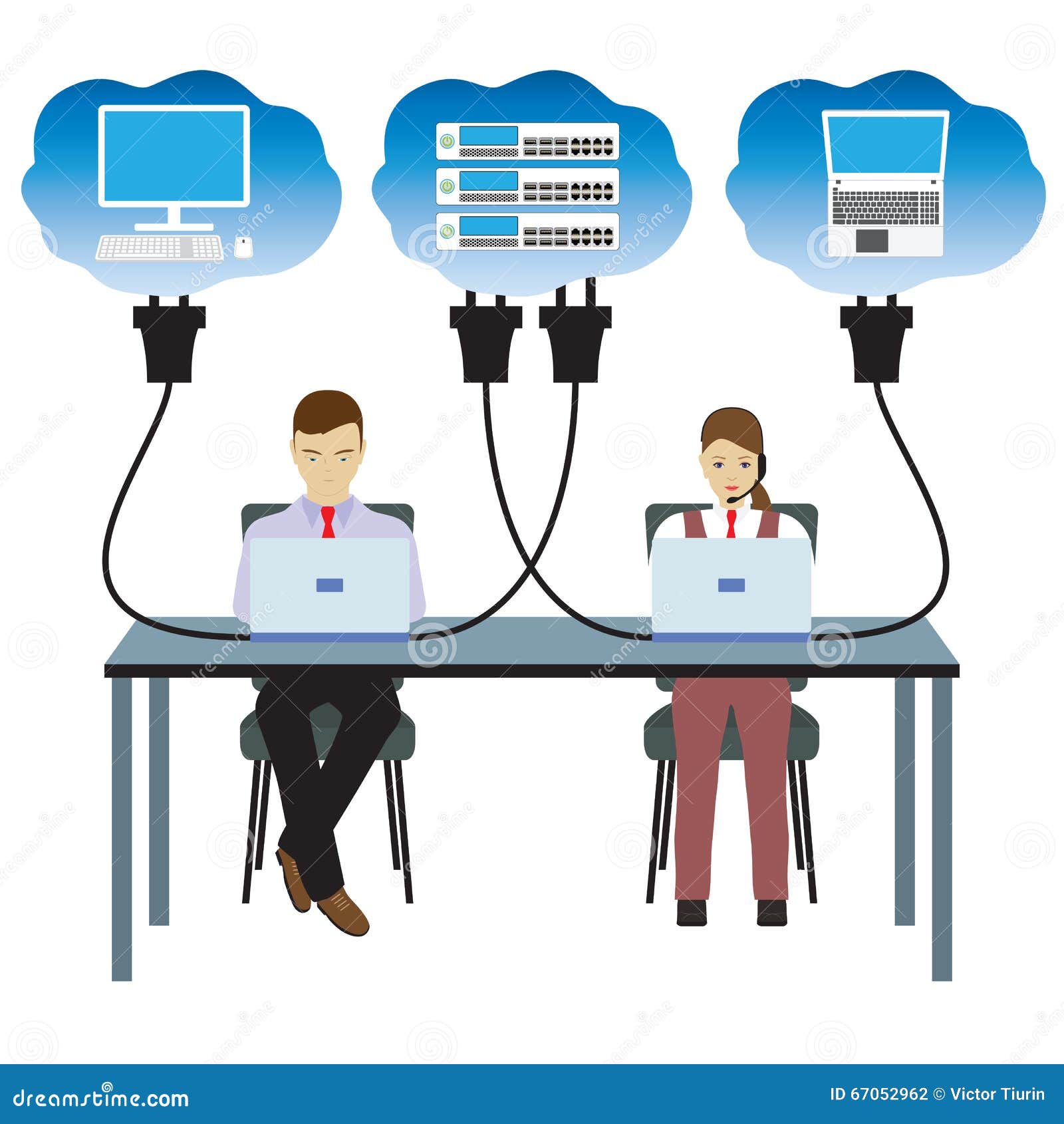 Network Cloud Technology. Illustration. Stock Vector - Illustration of ...