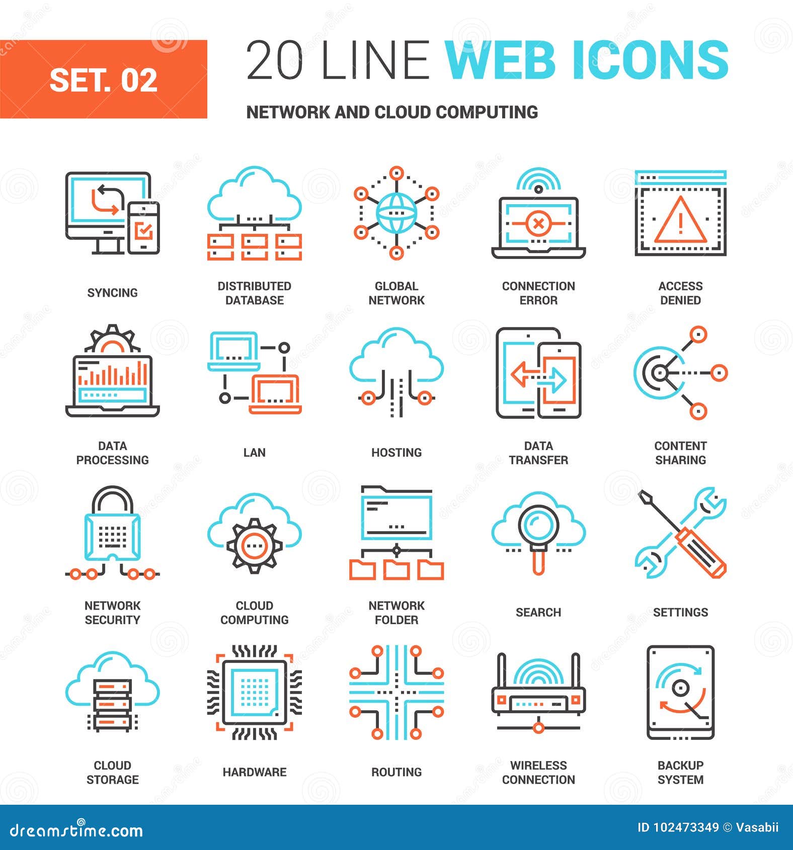 Network and Cloud Technology Stock Vector - Illustration of development ...