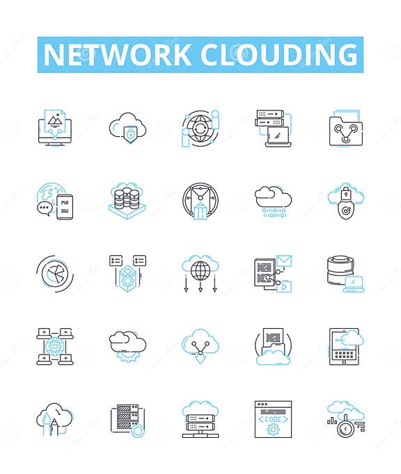 Network Clouding Vector Line Icons Set. Network, Clouding, Cloud, Computing, Networking ...