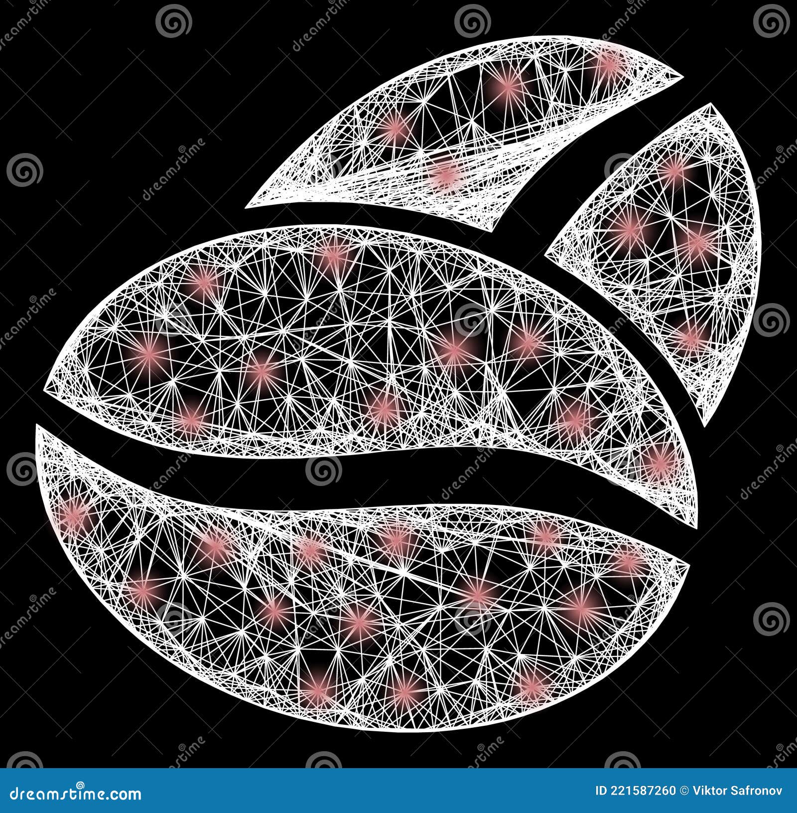 Network Coffee Bean Mesh with Bright Flash Nodes Stock Vector ...