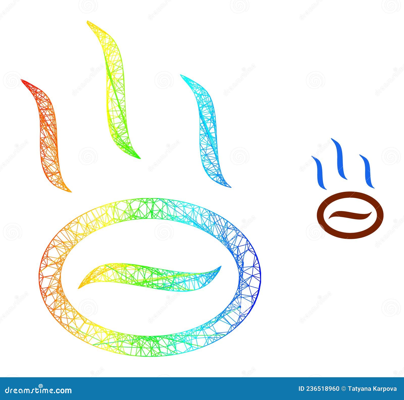 Network Coffee Steam Mesh Icon with Spectrum Gradient Stock Vector ...