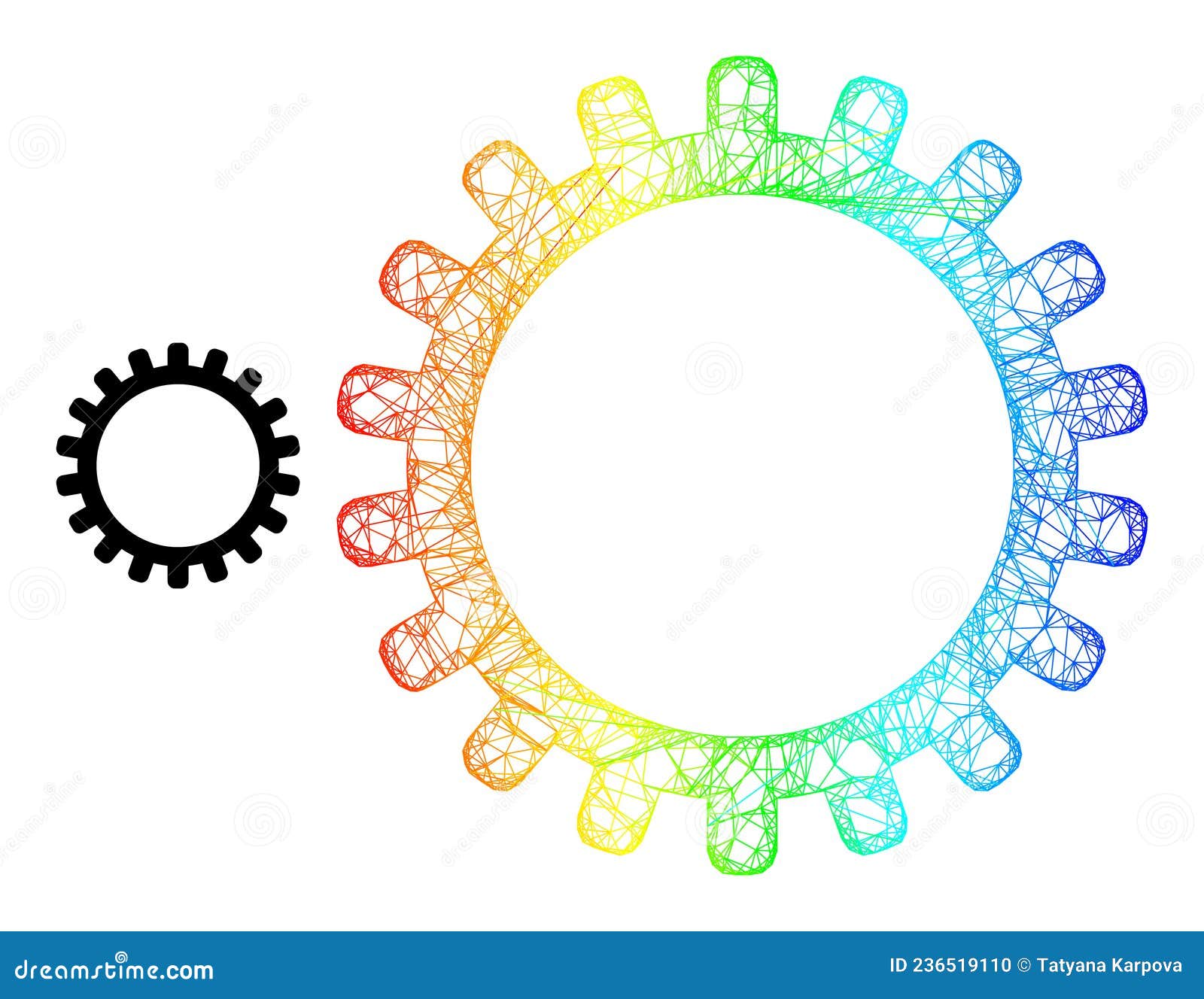 Network Cog Mesh Icon with Rainbow Gradient Stock Vector - Illustration ...