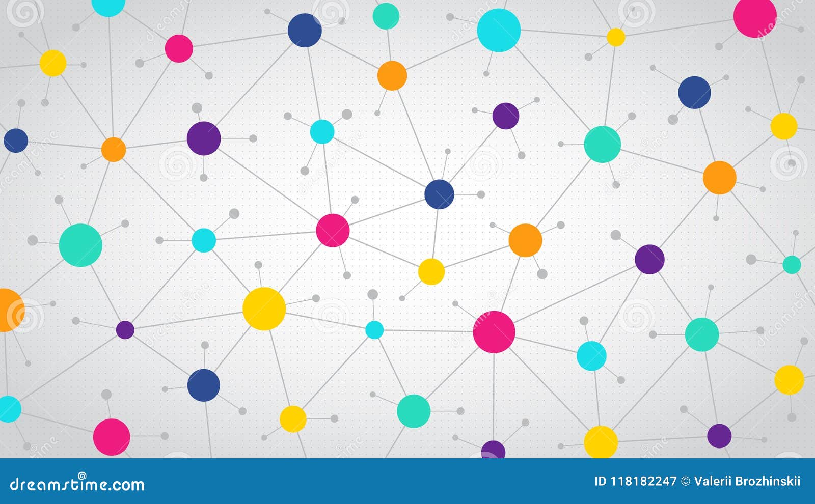 Network Color Communication Background, Abstract Social Network, Flat ...