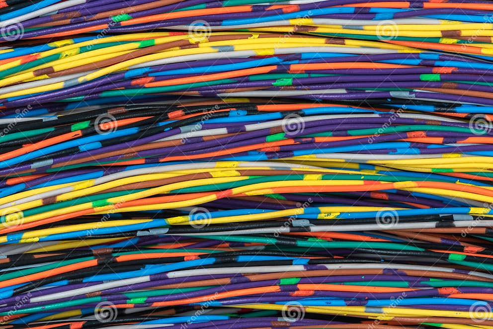 Network of Colorful Electrical Telecommunication Cables Stock Photo ...