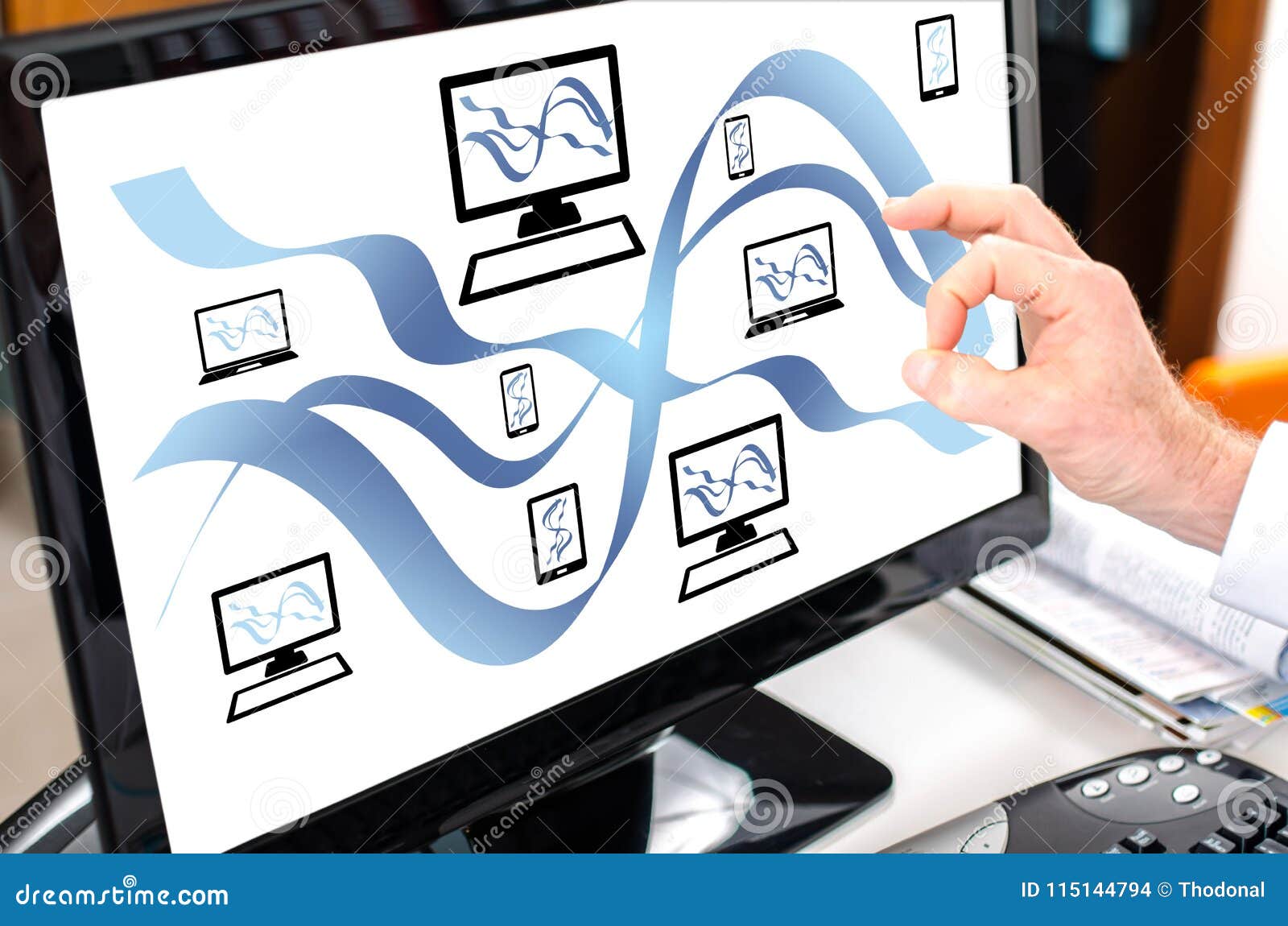 Network Communication Concept on a Computer Monitor Stock Photo - Image ... Network Communication Concept on a Computer Monitor Stock Photo - Image ...