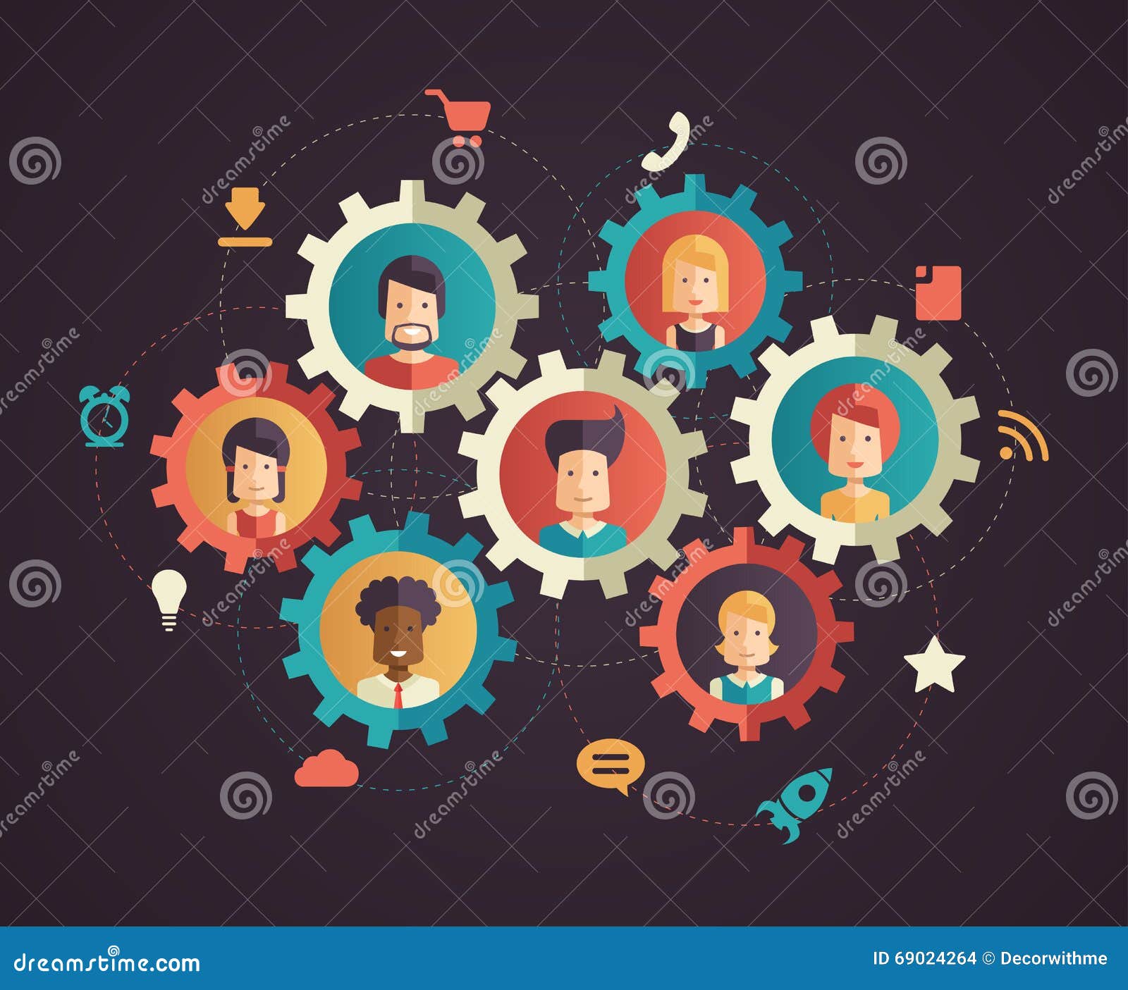 Network Communication - Modern Flat Design Business Infographics ...