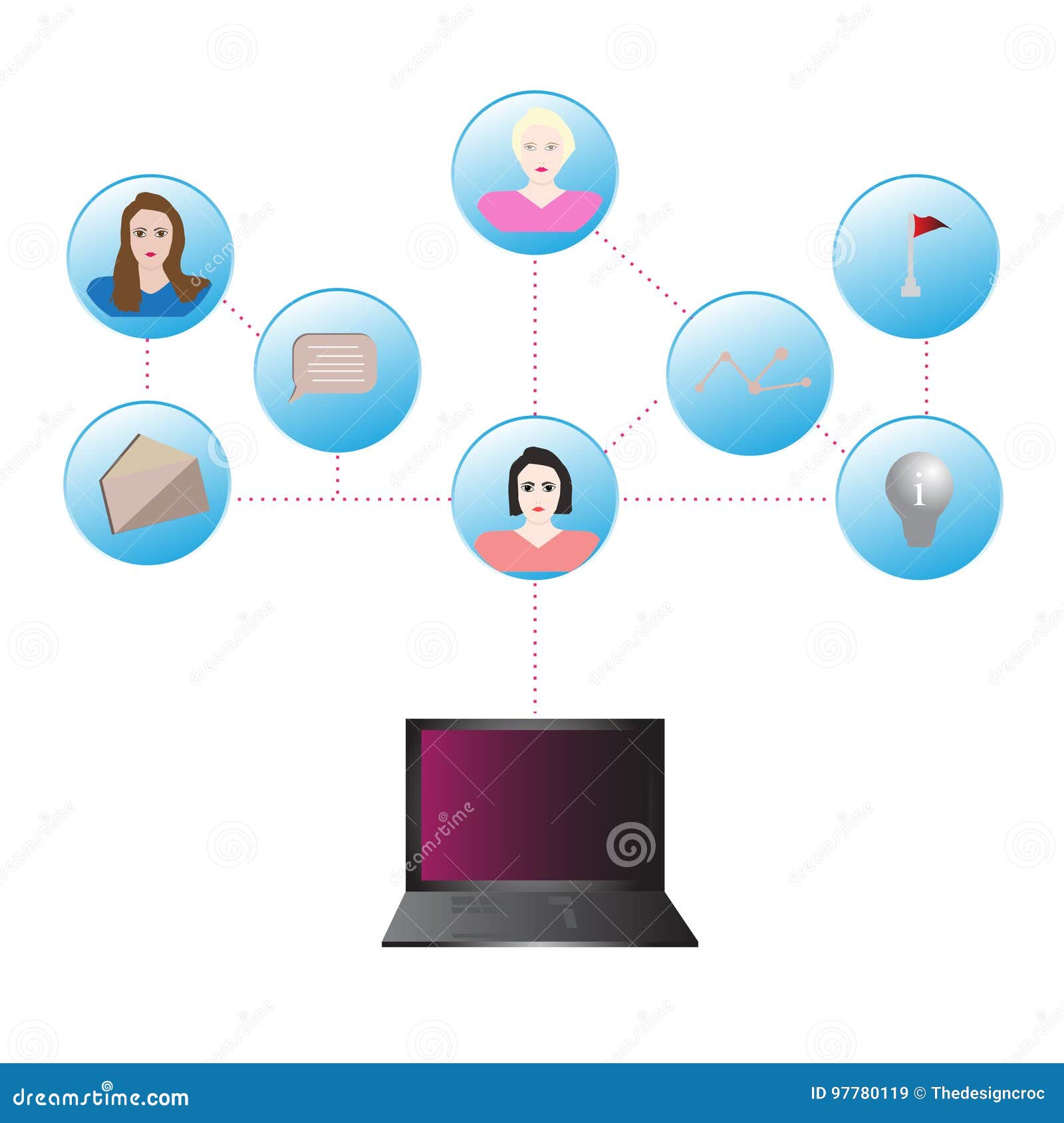Network Communication Social Media Stock Vector - Illustration of ...