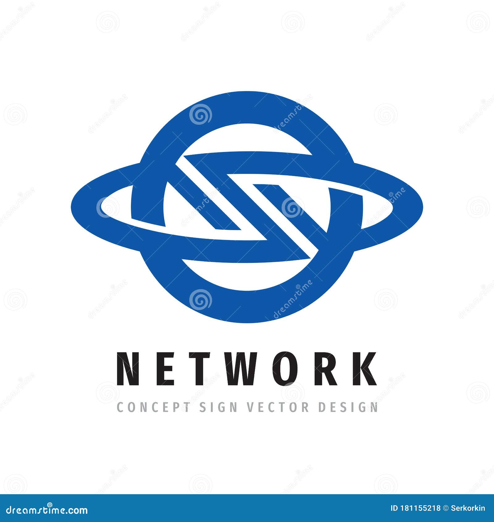 Network Communication Vector Logo Concept Design. Abstract Shape Sphere ...