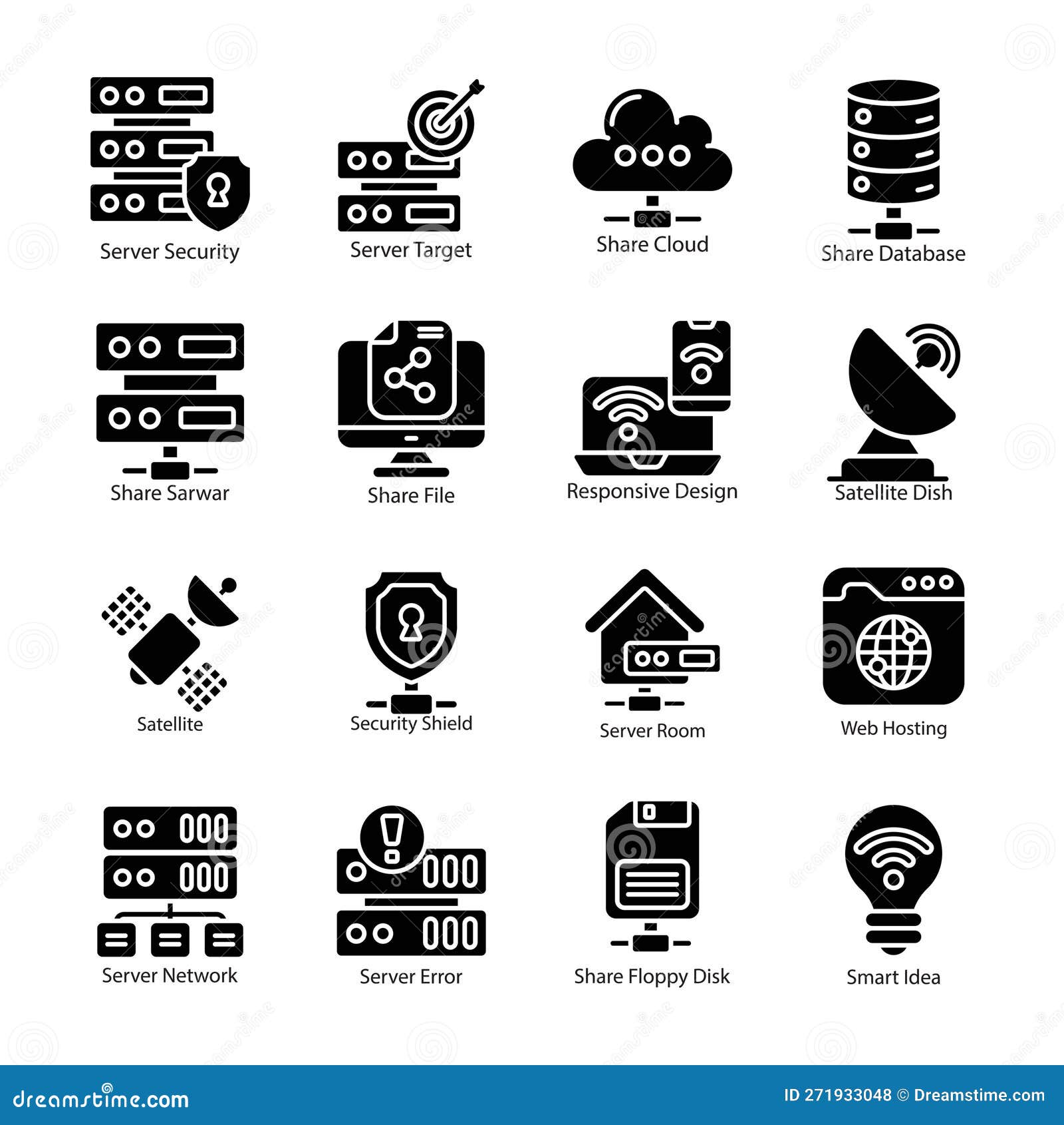 Network and Communication Vector Solid Icon Design Illustration. Stock ...