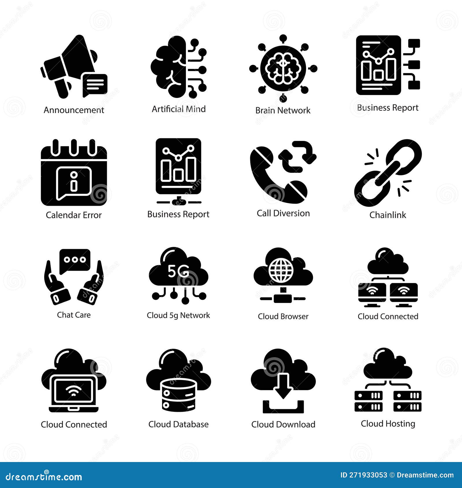 Network and Communication Vector Solid Icon Design Illustration. Stock ...