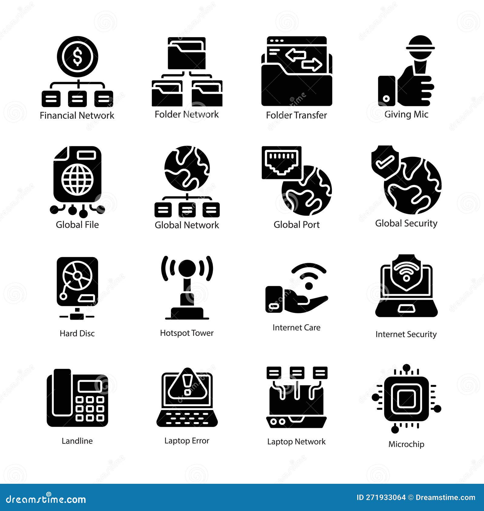 Network and Communication Vector Solid Icon Design Illustration. Stock ...