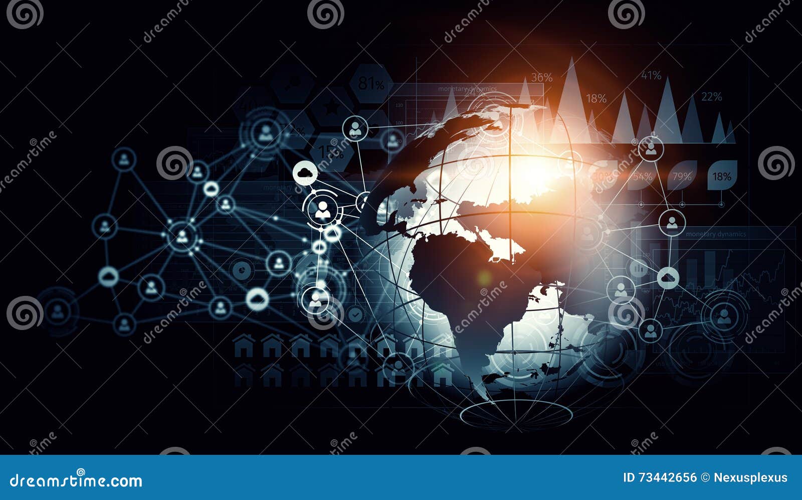 Network Community Concept . Mixed Media Stock Illustration ...