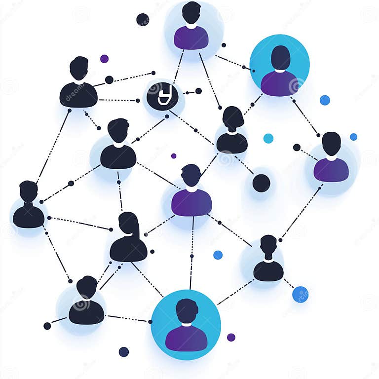 Network of Community Connections in Digital Communication Concept Stock ...