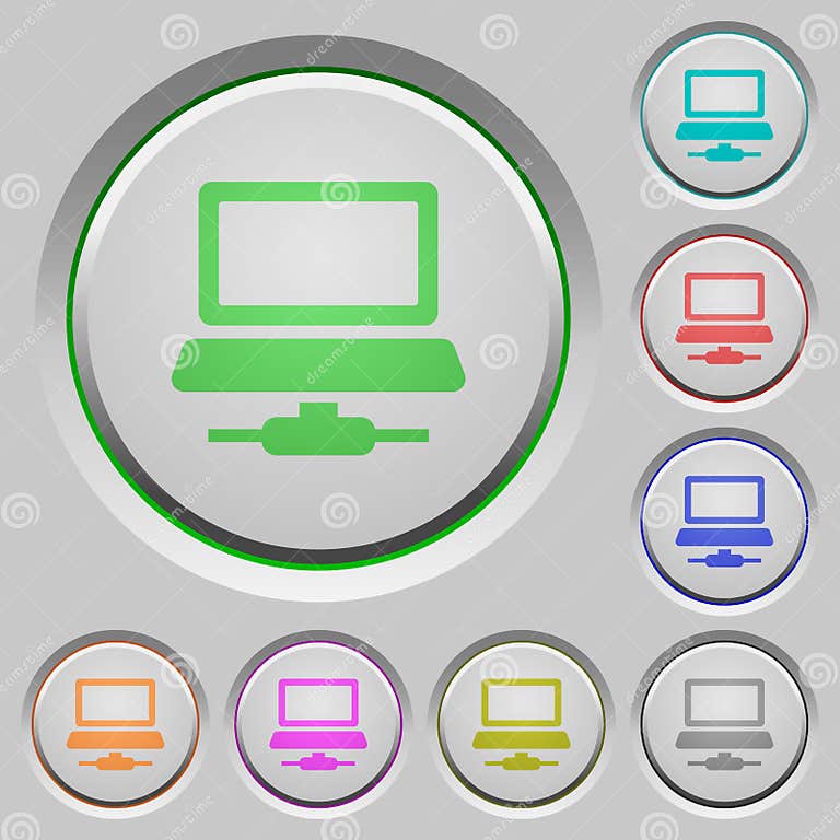 Network Computer Push Buttons Stock Vector - Illustration of connection ...