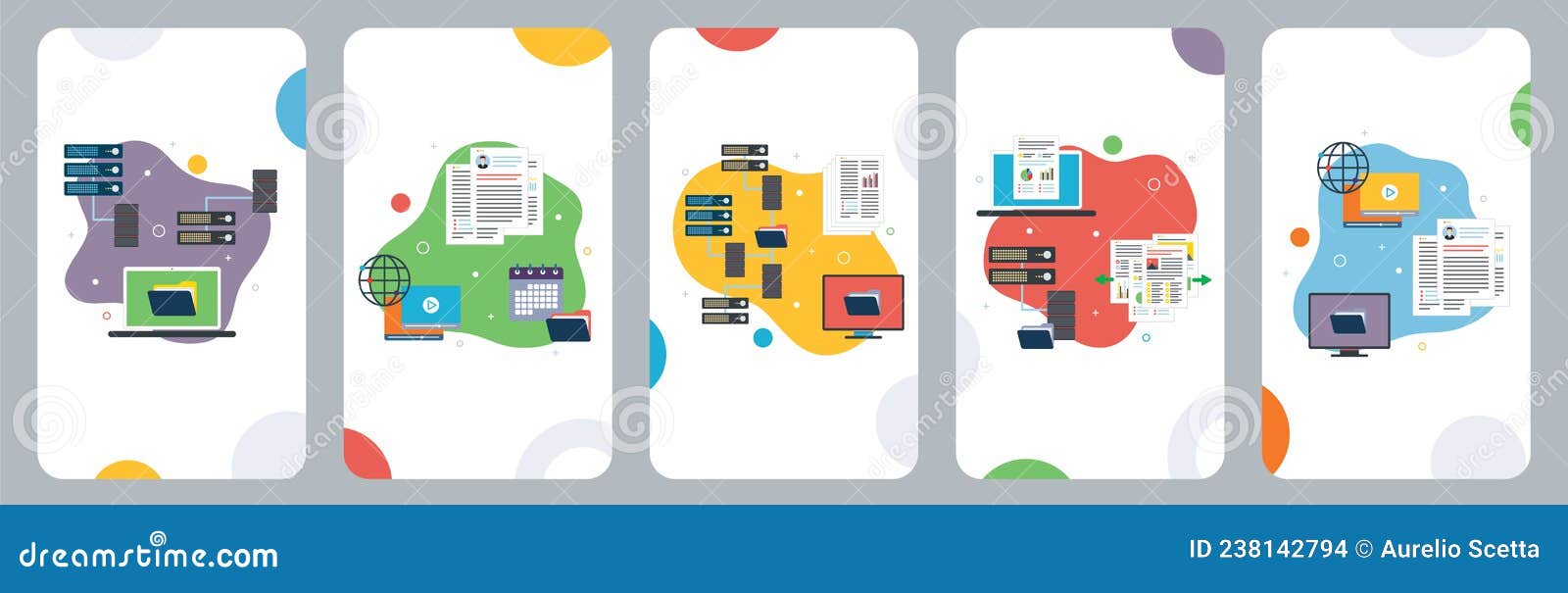 Network, Computer, Storage and File Transfer Icons Stock Vector ...