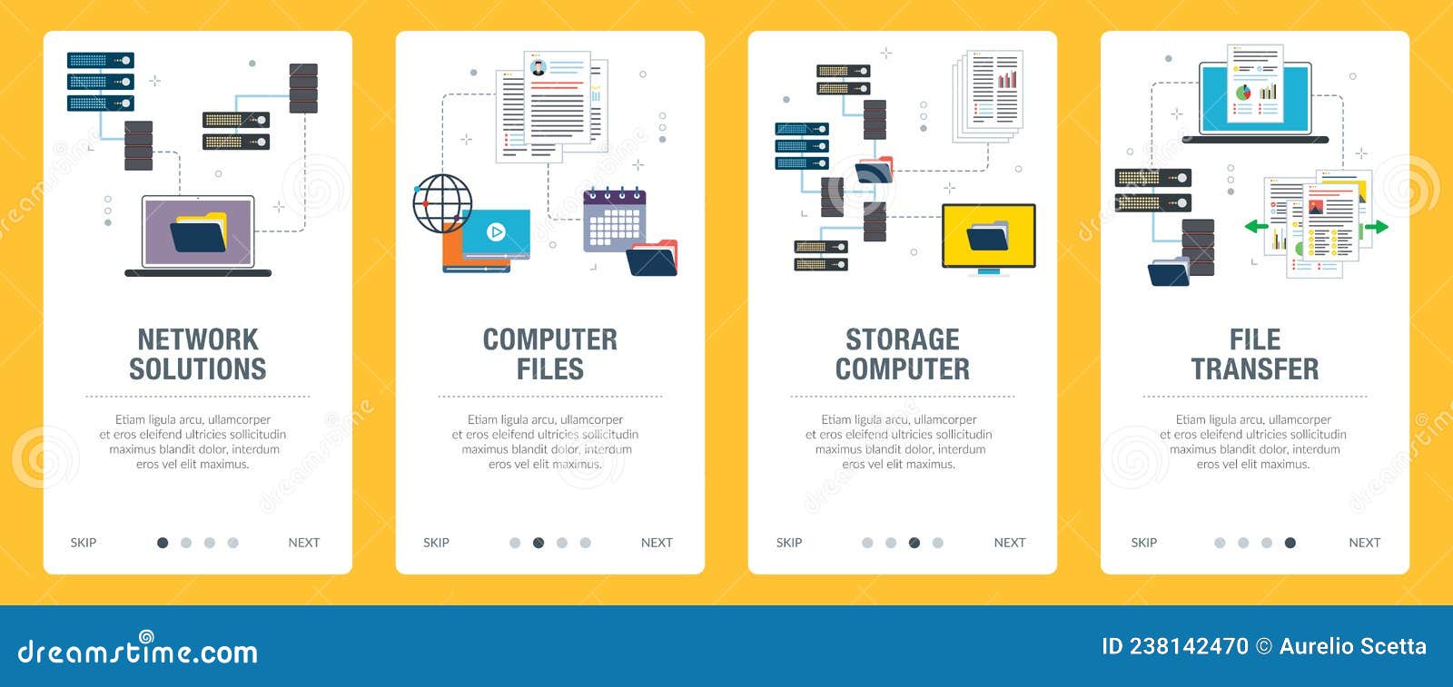 Computer Storage Systems In A White Server Room, 3D Rendering Stock ...