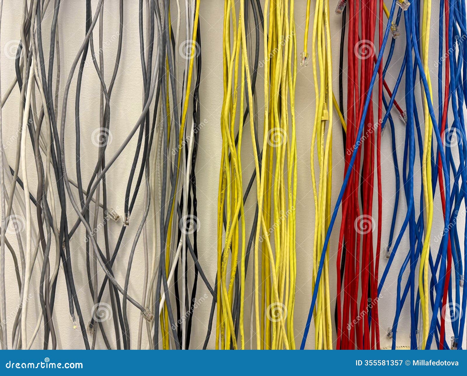 Network and Computer Technology Concept. Colorful Wires Patch Cord ...