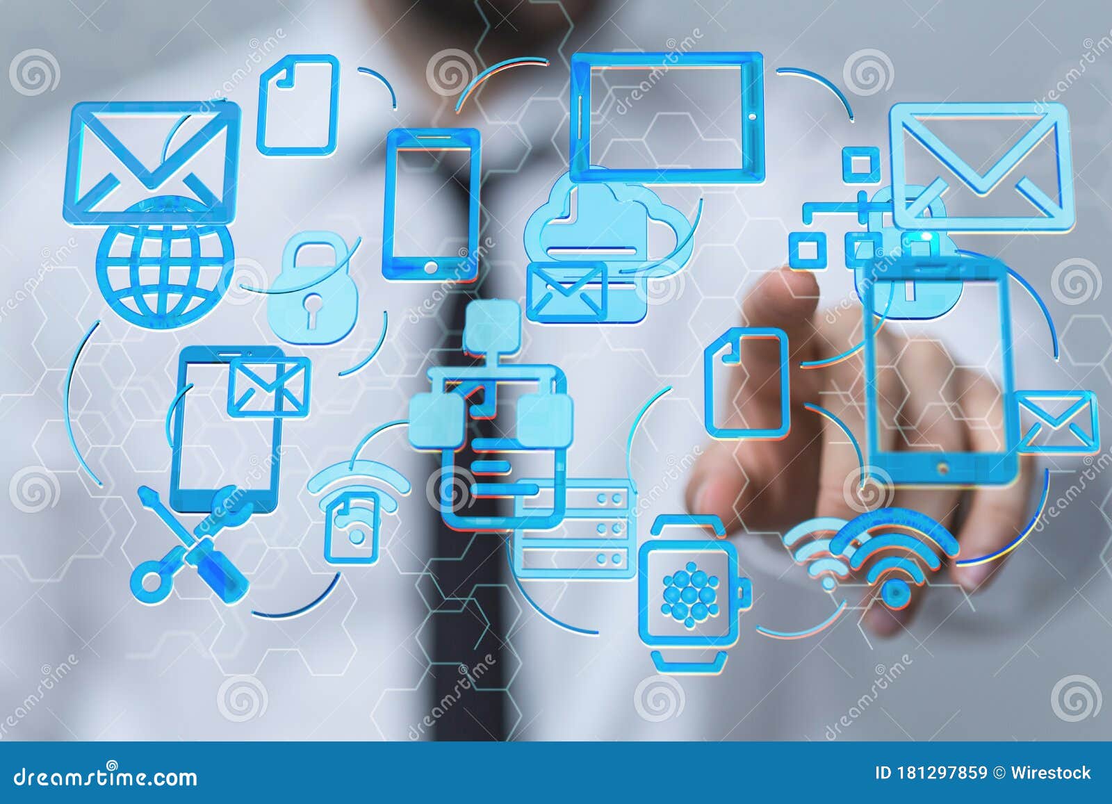 A Network Concept with Connecting Dots and Lines Stock Image - Image of ...