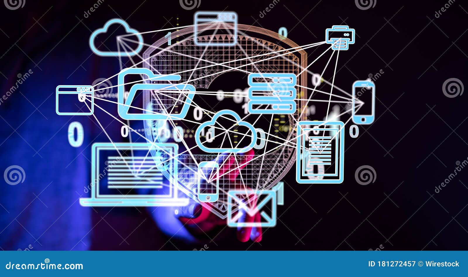 A Network Concept with Connecting Dots and Lines Stock Image - Image of ...