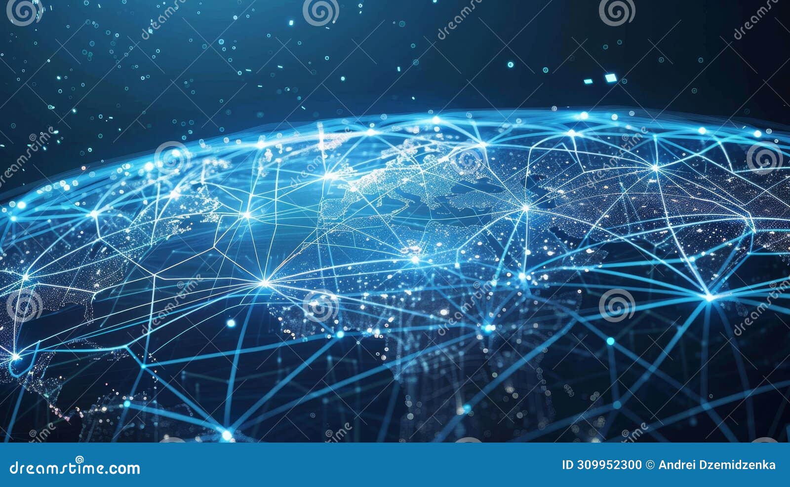 Network Concept with Global Reach. Digital Transformation Stock Photo ...