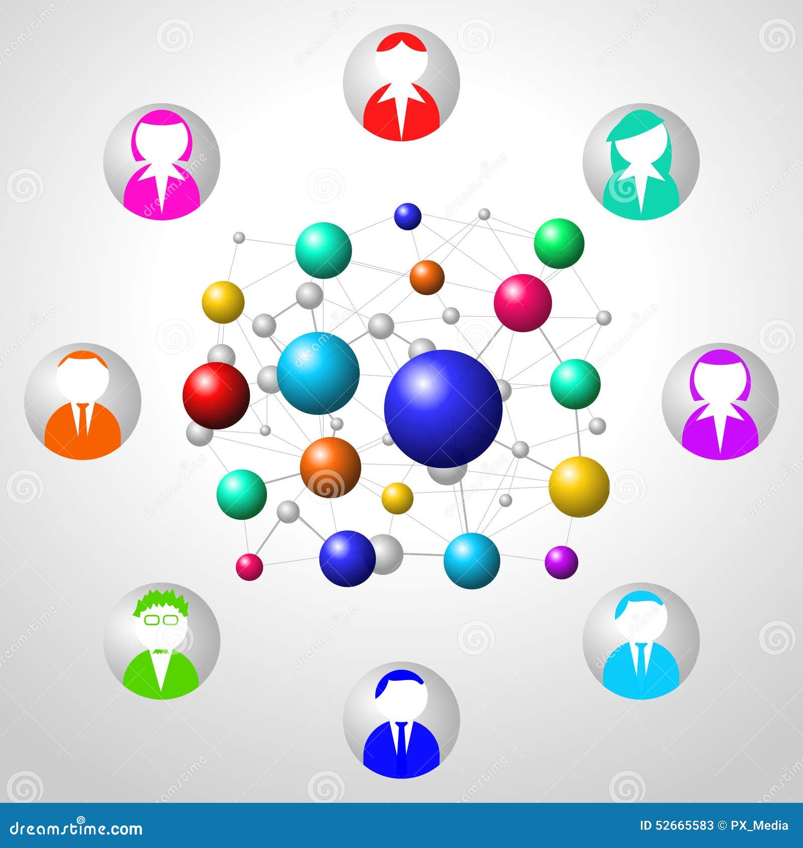 Network concept stock illustration. Illustration of friends - 52665583