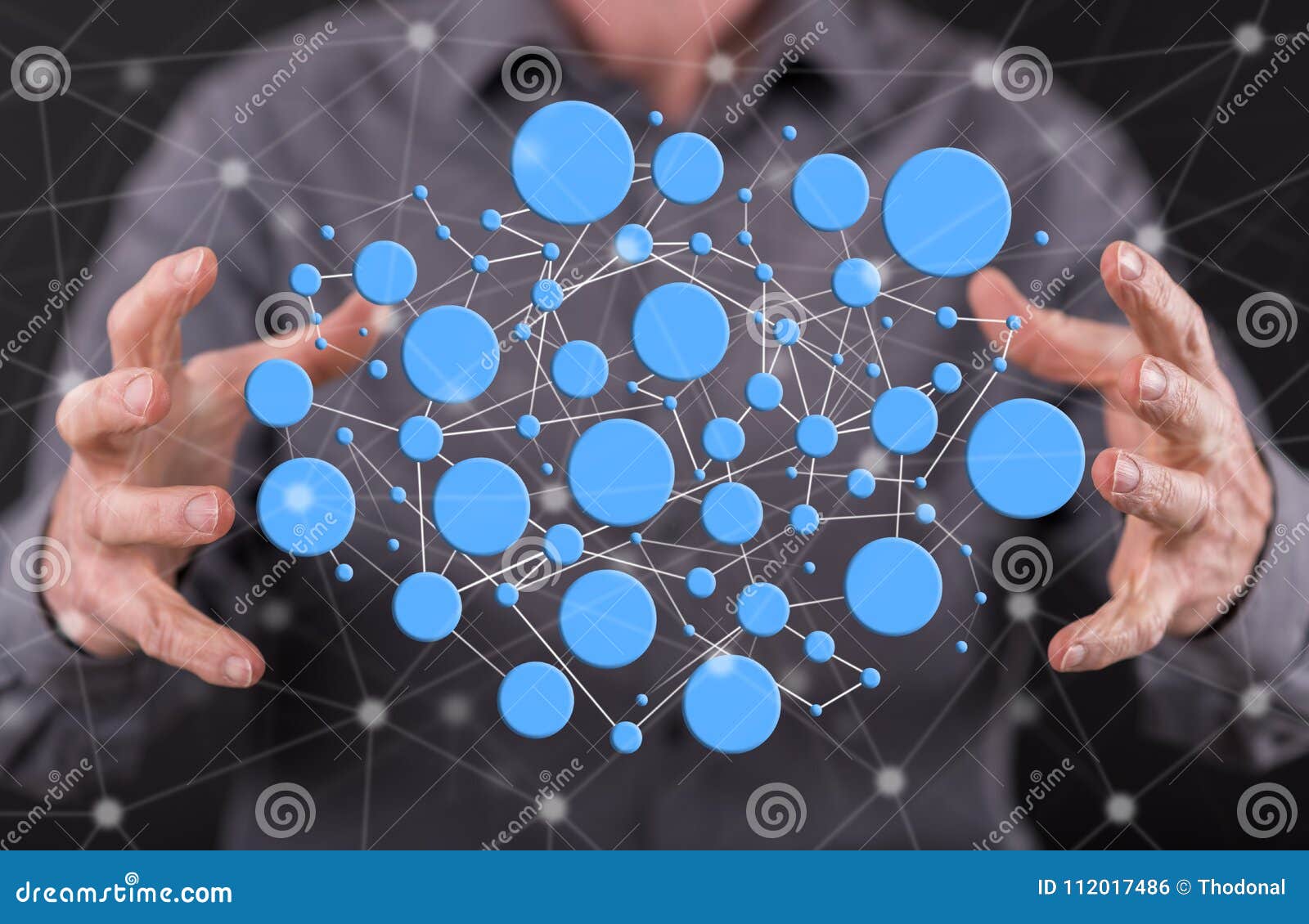 Concept of network stock photo. Image of hand, network - 112017486