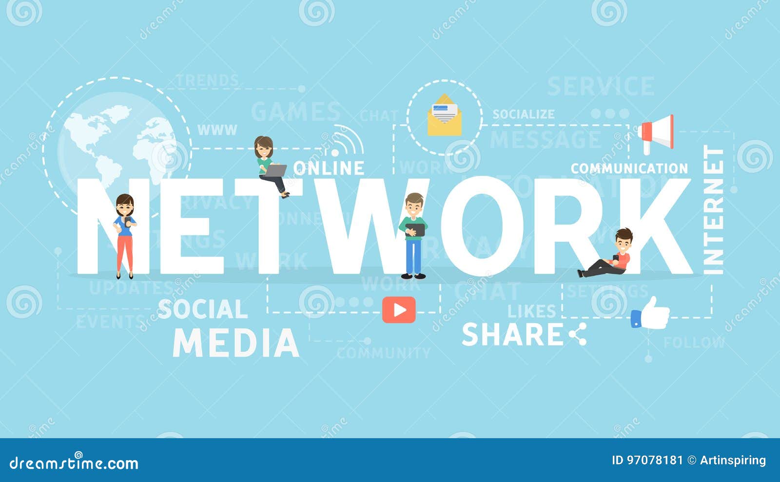 Network Concept Illustration. Stock Vector - Illustration of icon ...