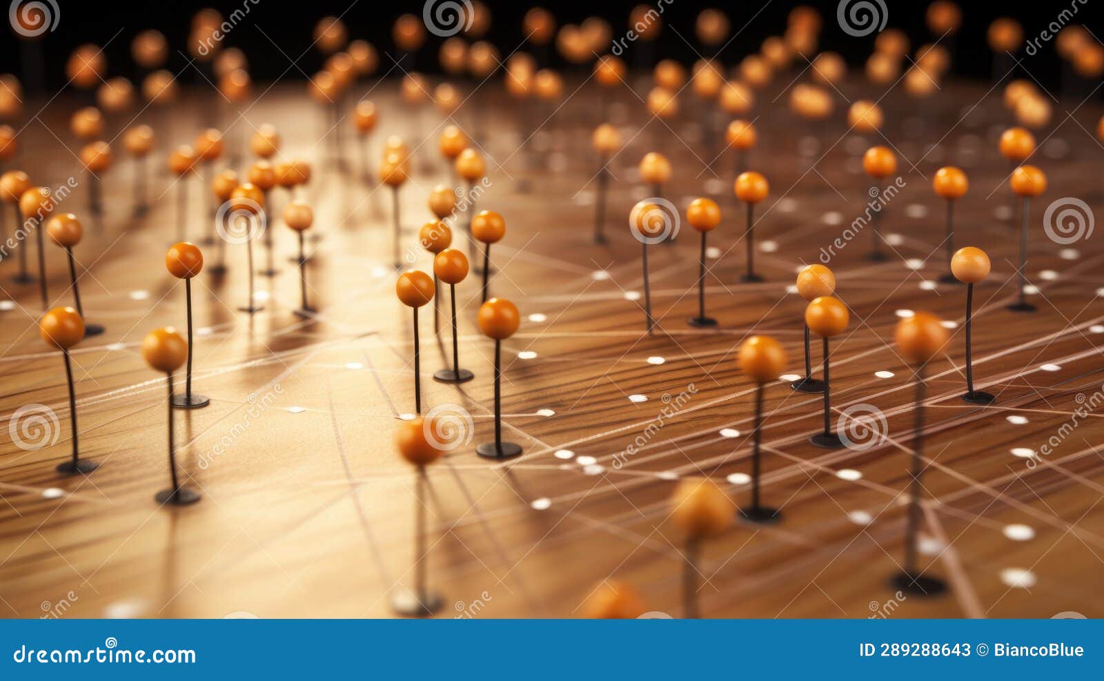 Network Concept, Pins on Table Linked by Threads, Create Connections ...