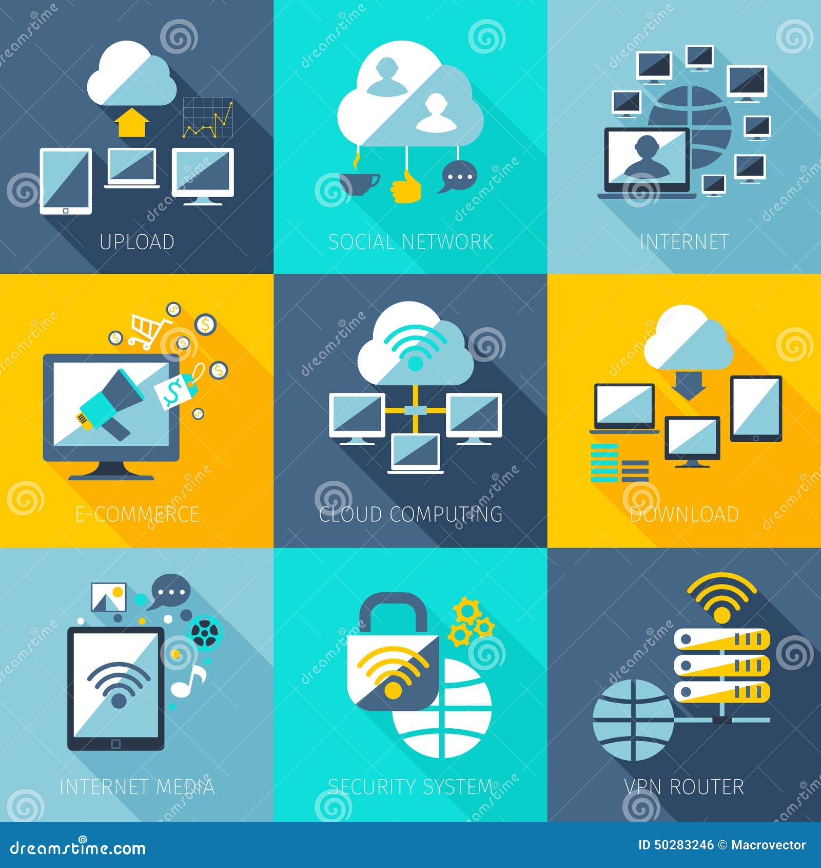 Network Concept Set stock vector. Illustration of network - 50283246