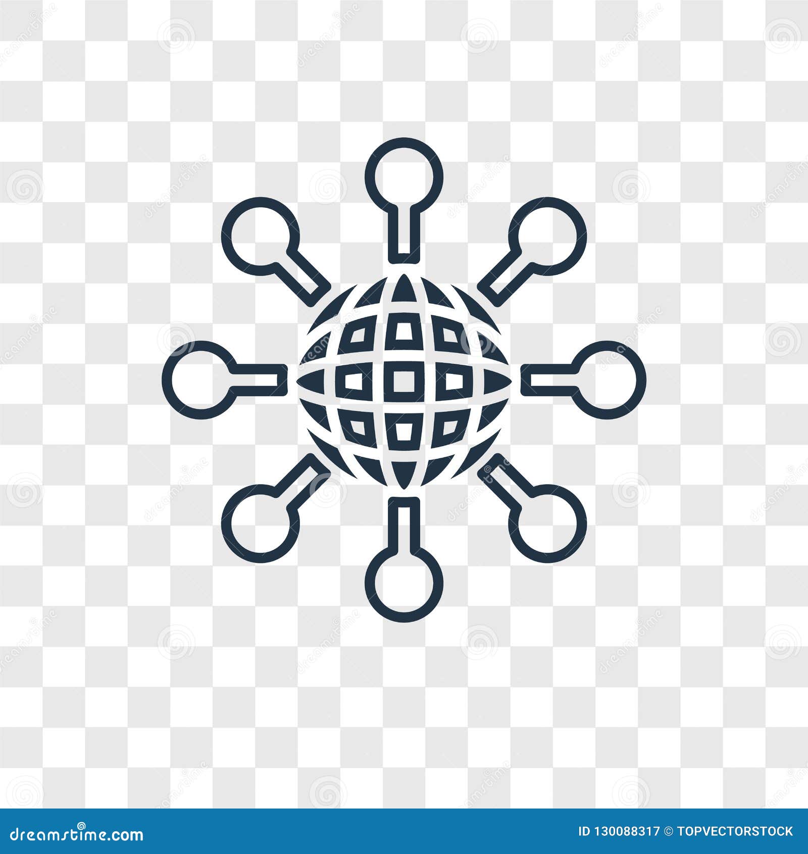 Network Concept Vector Linear Icon Isolated on Transparent Background ...