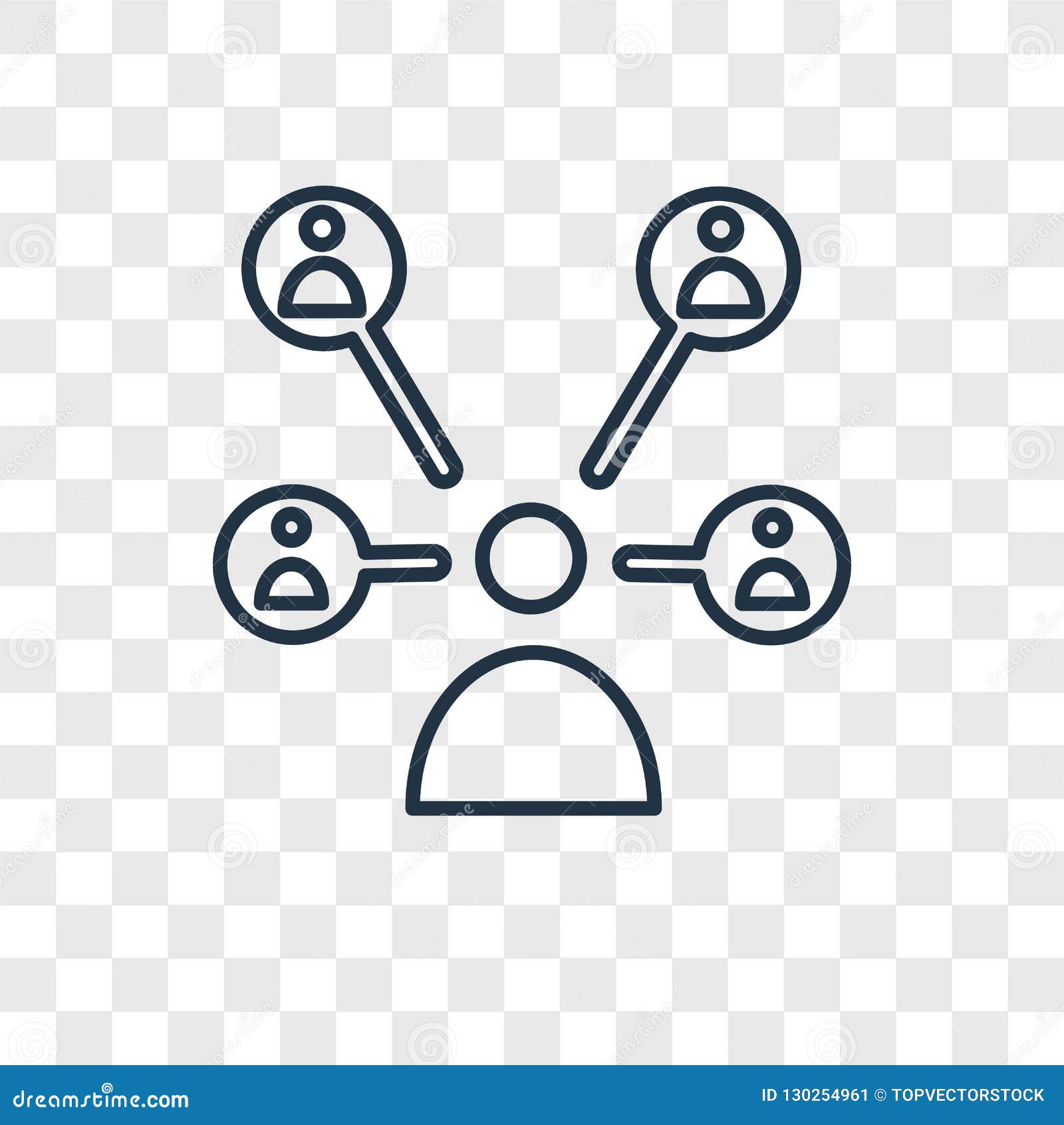 Network Concept Vector Linear Icon Isolated on Transparent Background ...