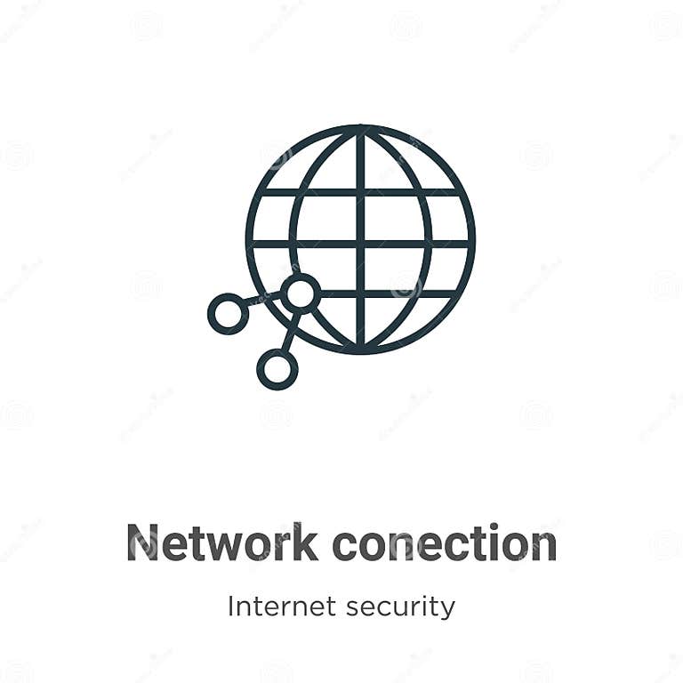 Network Conection Outline Vector Icon. Thin Line Black Network ...