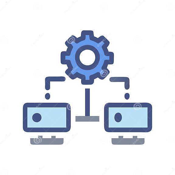 Network Configuration Icon for Settings Stock Vector - Illustration of ...