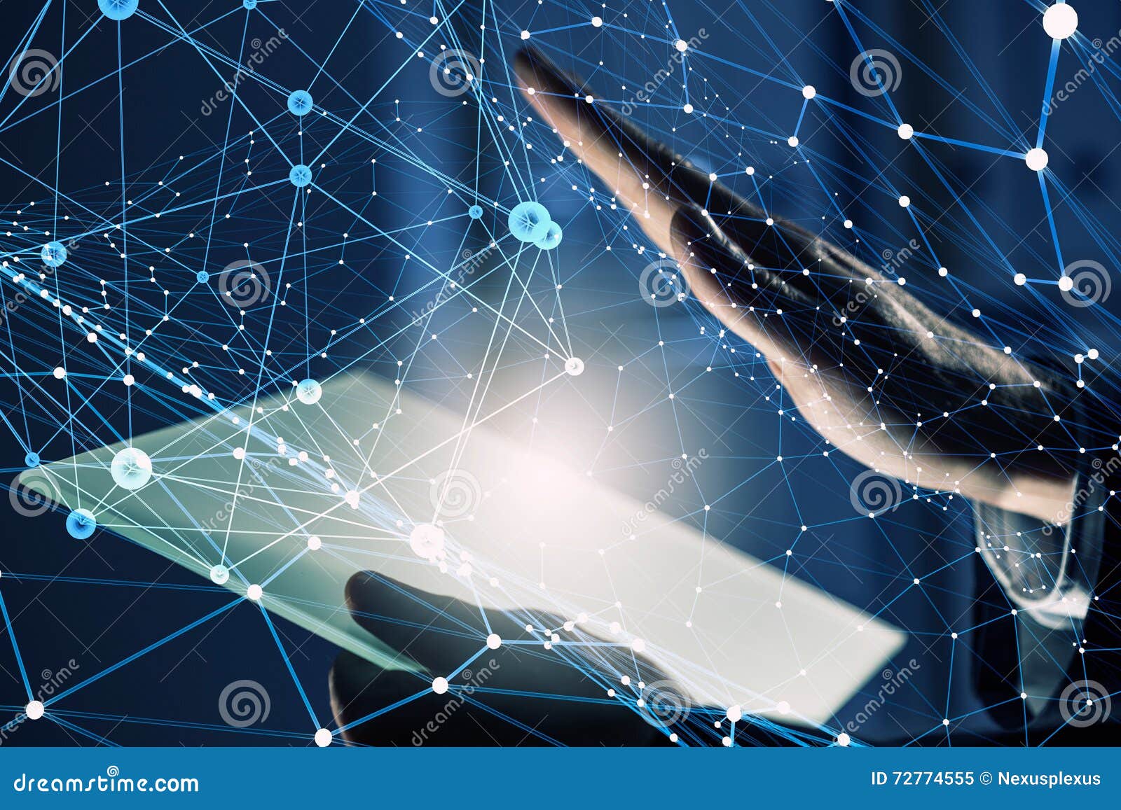 Network of Connected Devices . 3D Render Stock Image - Image of network ...