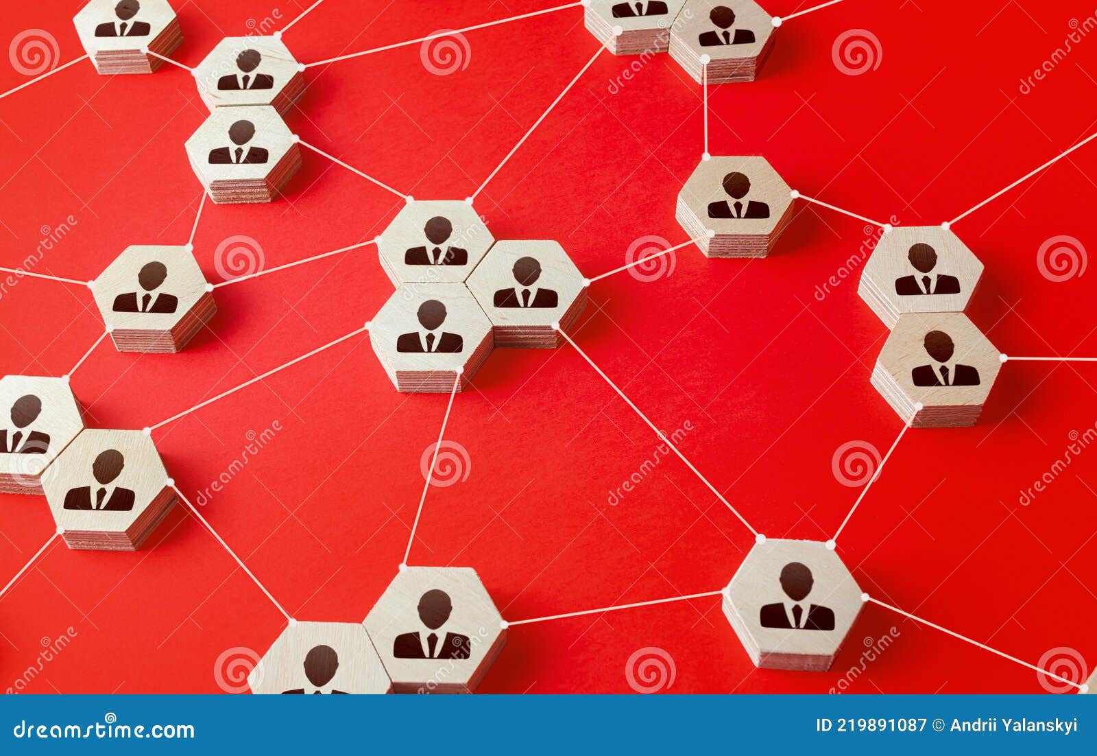 Network of Connected Employees. Communicate Interactions between ...