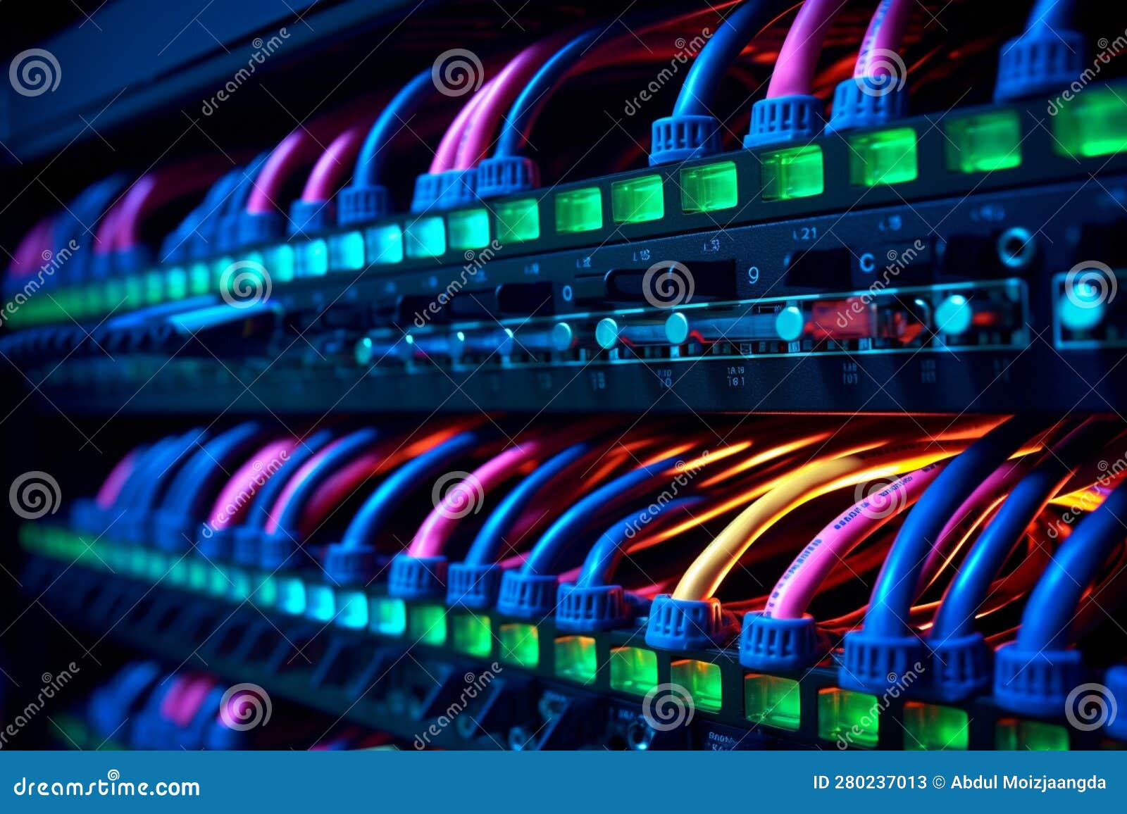 A Network of Connected Ethernet Cables Powering Data Centers. Stock ...
