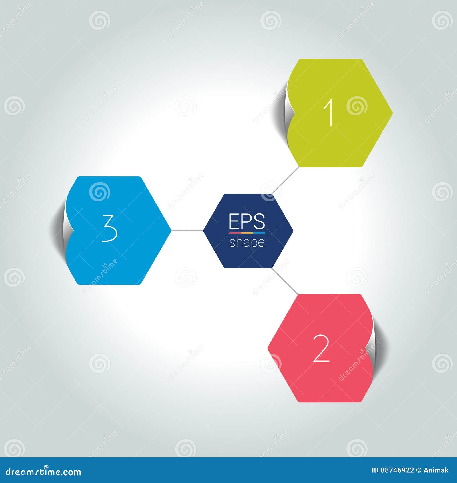 Network Connected Speech Diagram. Hexagon Presentations With Text Box ...