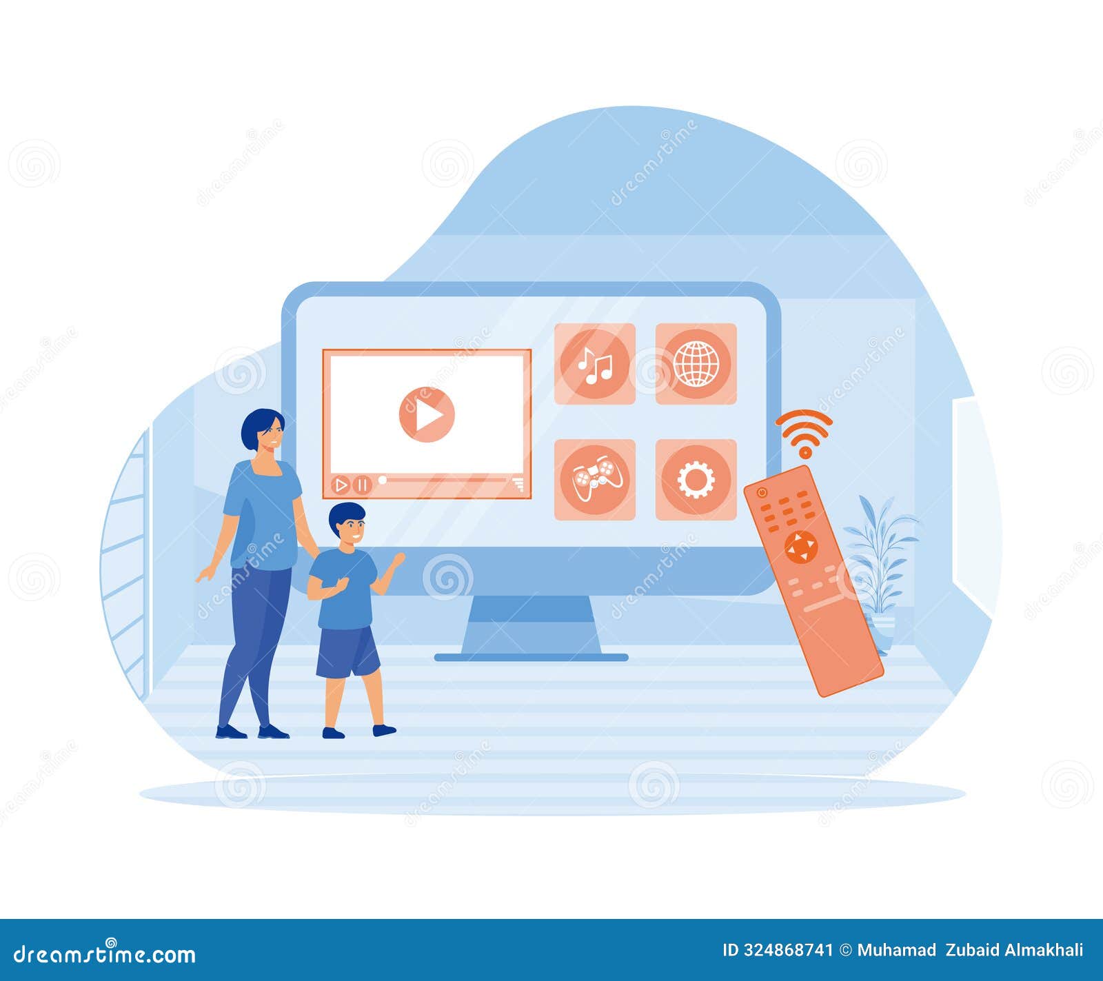 Network Connected Interactive Device. Internet TV, Broadcasting Media ...