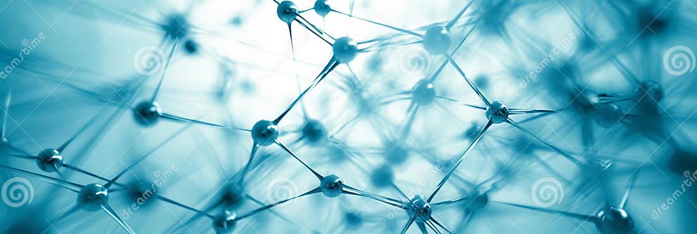 Network of Connected Nodes with a Blue Tone Stock Illustration ...