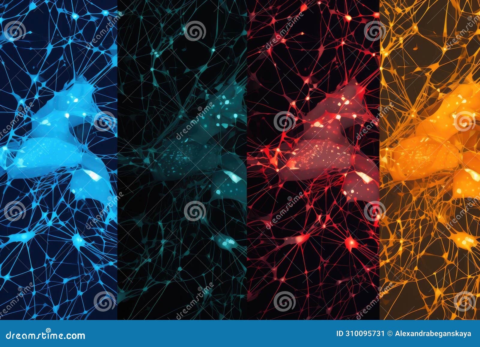 Network of Connected Points and Lines on Colored Background, Abstract ...