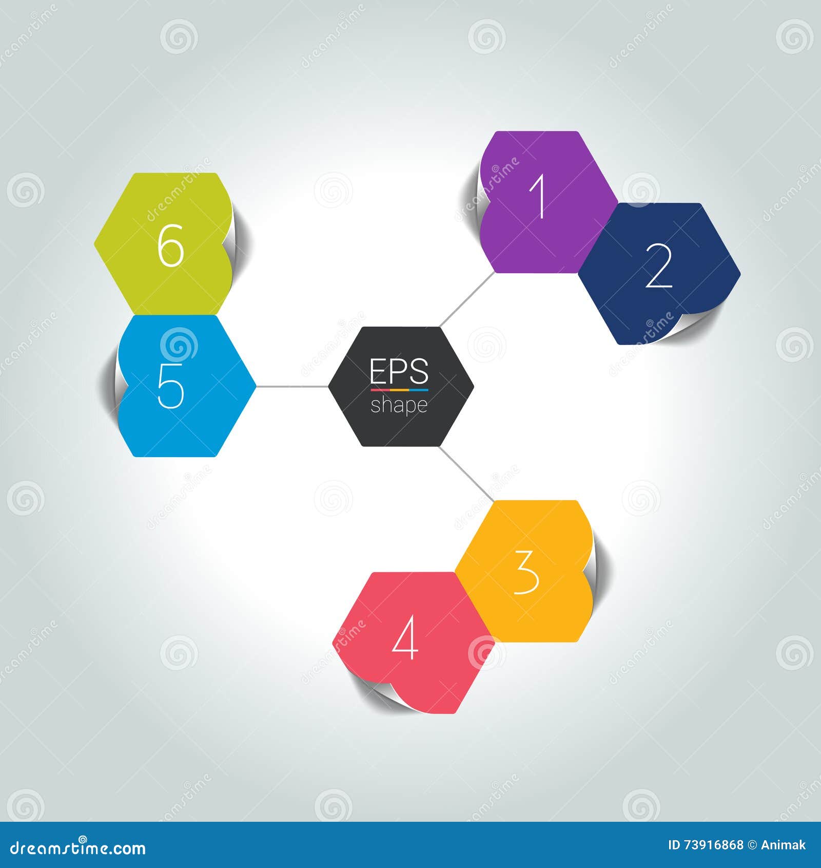 Network Connected Speech Diagram. Hexagon Presentations with Text Box ...