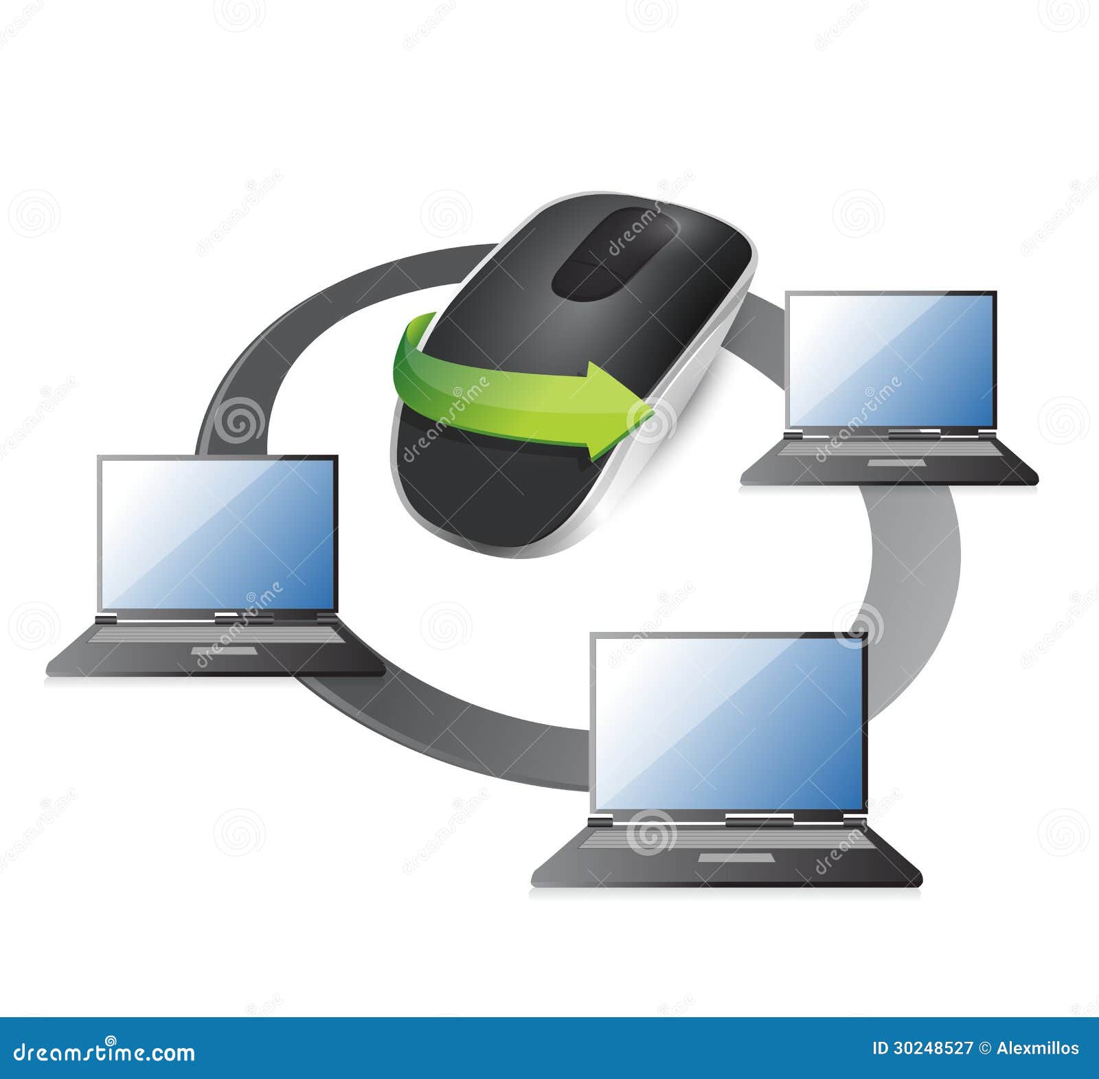 Network Connected To Wireless Computer Mouse Stock Illustration ...