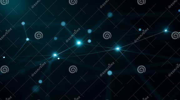 Network Connecting Points of Light on Dark Background for Technology ...