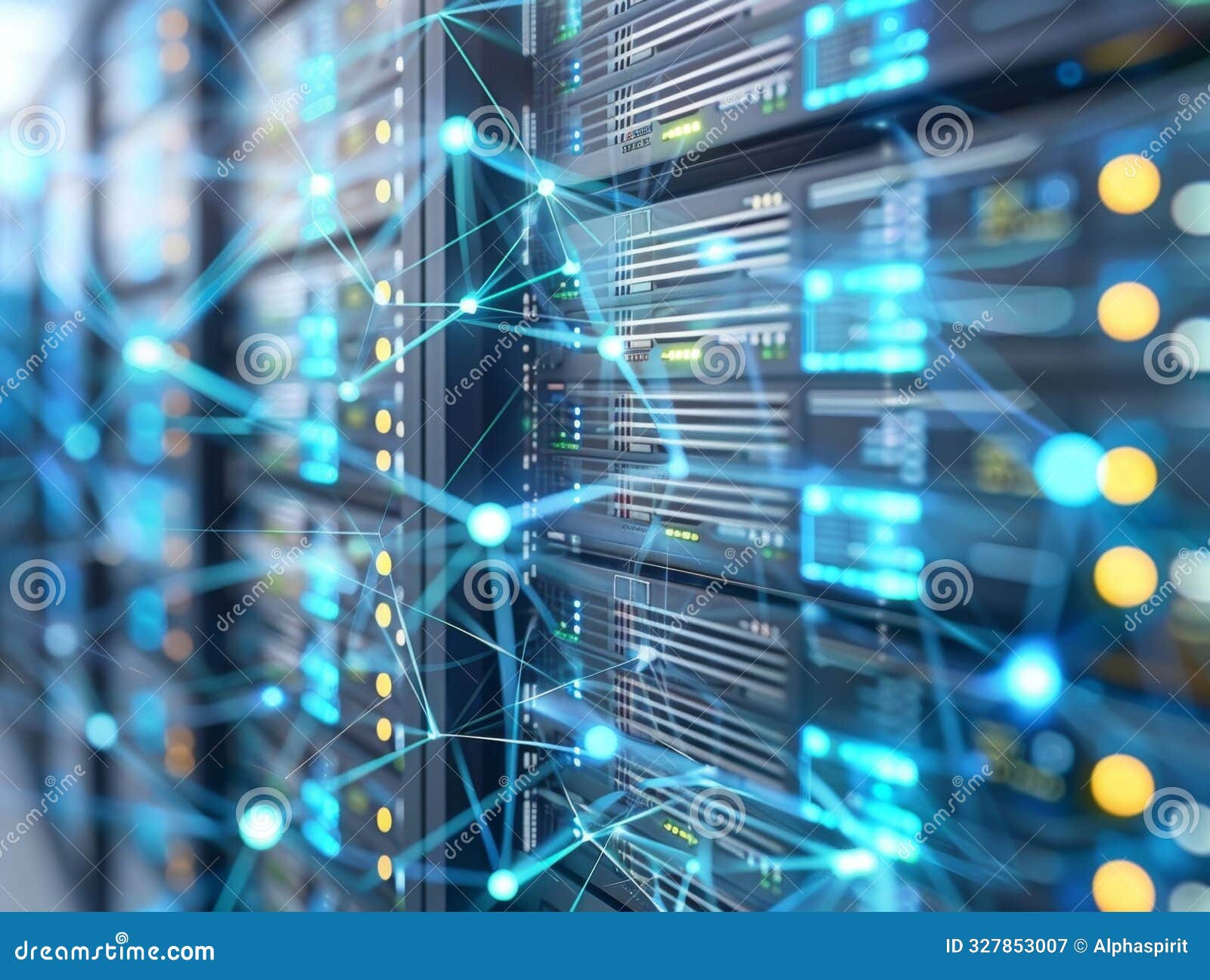 Network Connecting Servers in Data Center Storing Information Stock ...