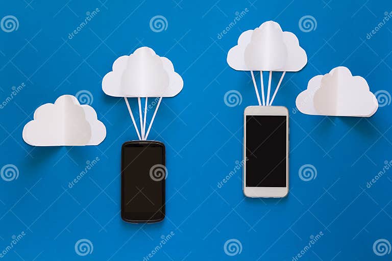 Network Connection and Cloud Storage Technology Concept. Data ...