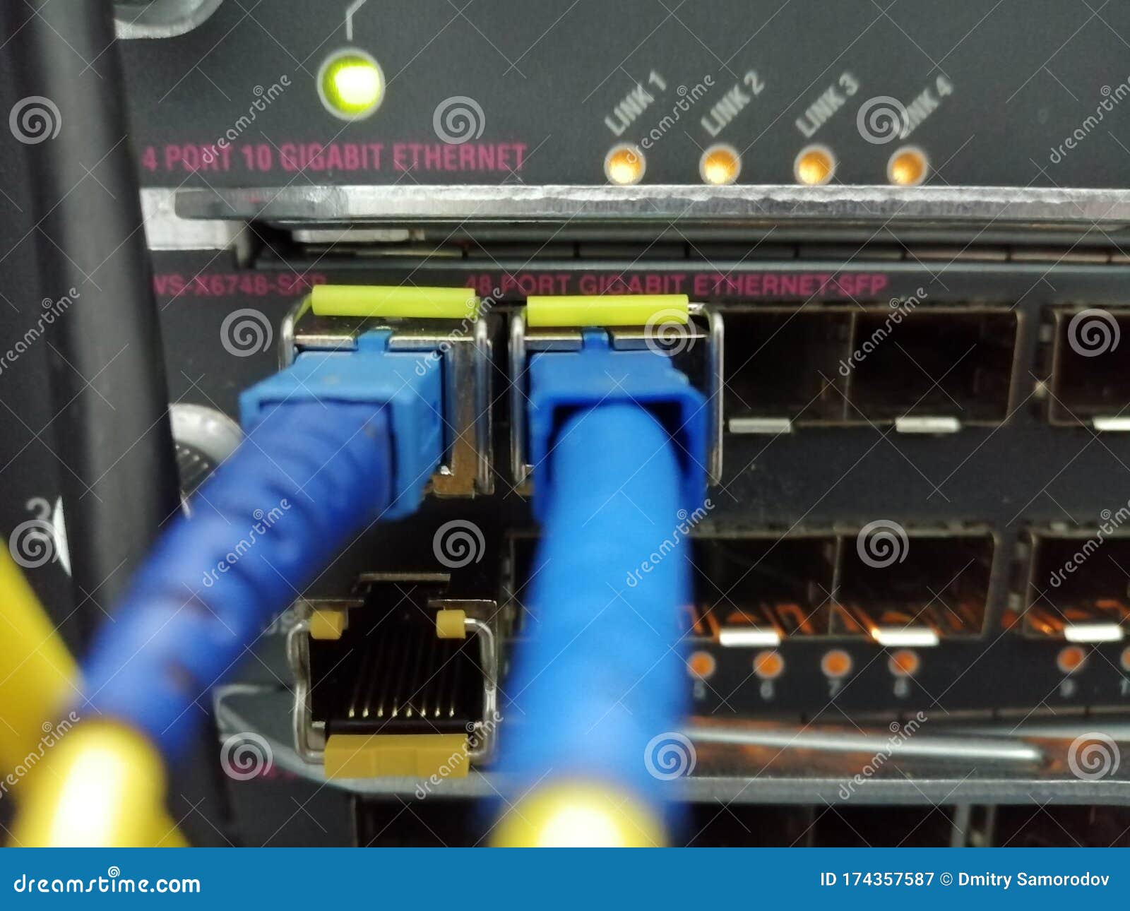 Network Connection Device Fiber Wire Stock Image - Image of port ...