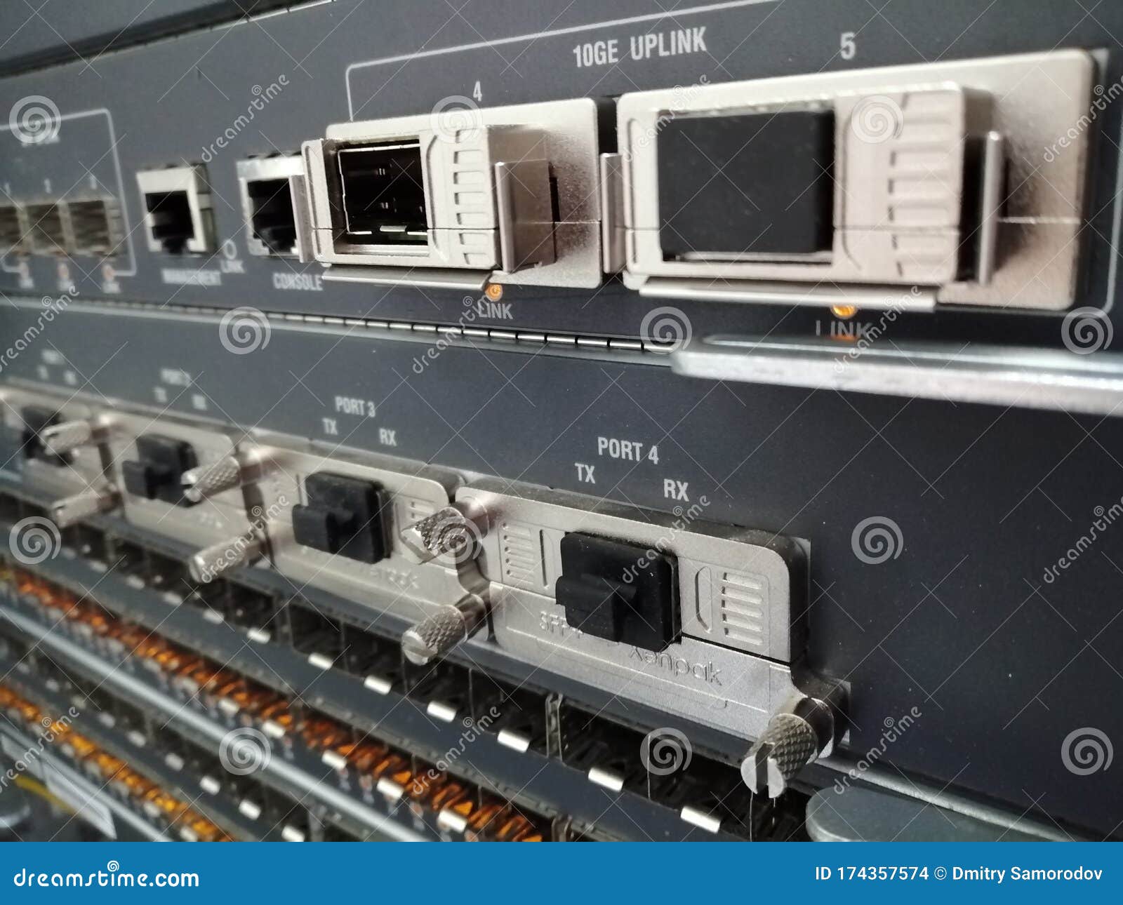 Network Connection Device Fiber Wire Stock Photo - Image of switch ...