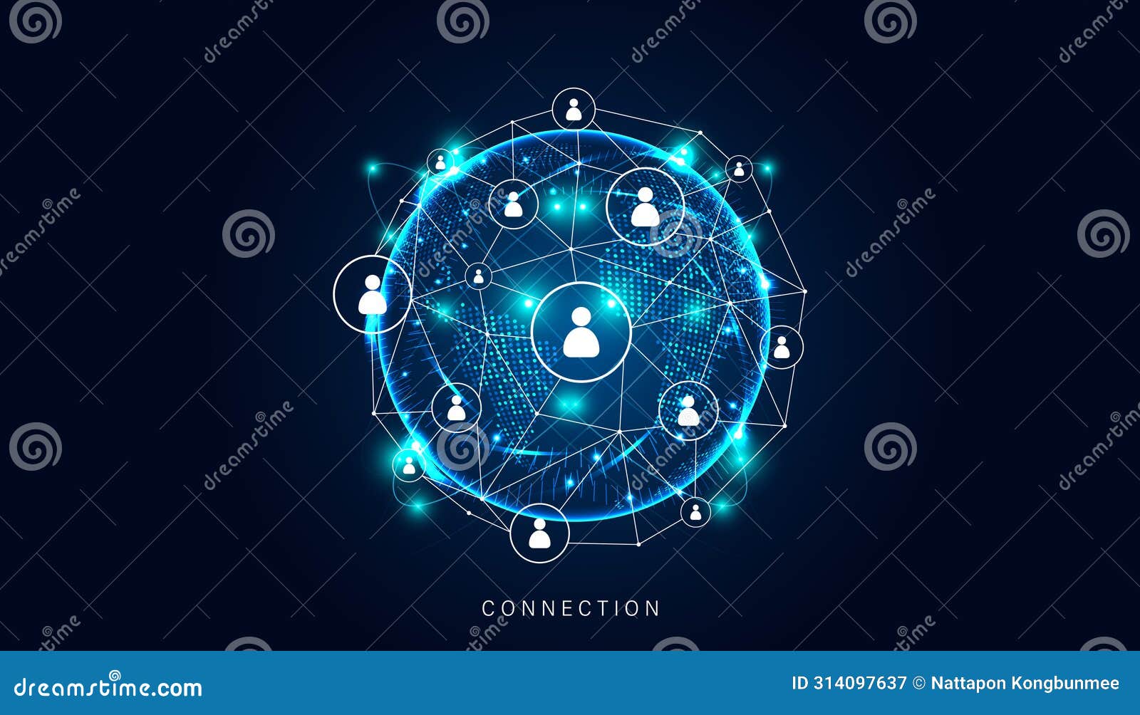 Network Connection, Digital Hi-tech Digital Internet Communication ...